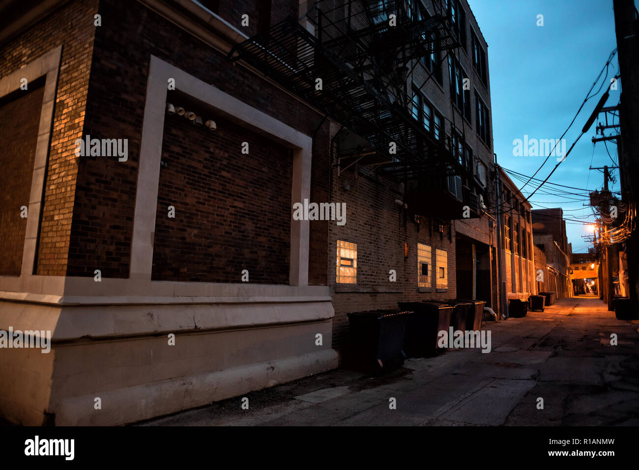 Dark City Street Corner At Night