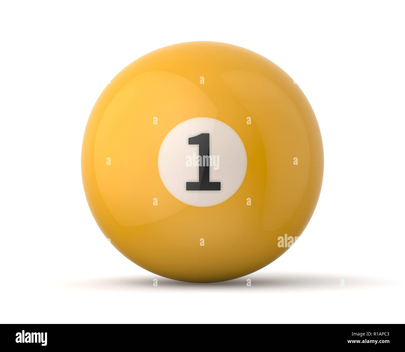 3d rendered 1 ball on a white background Stock Photo - Alamy