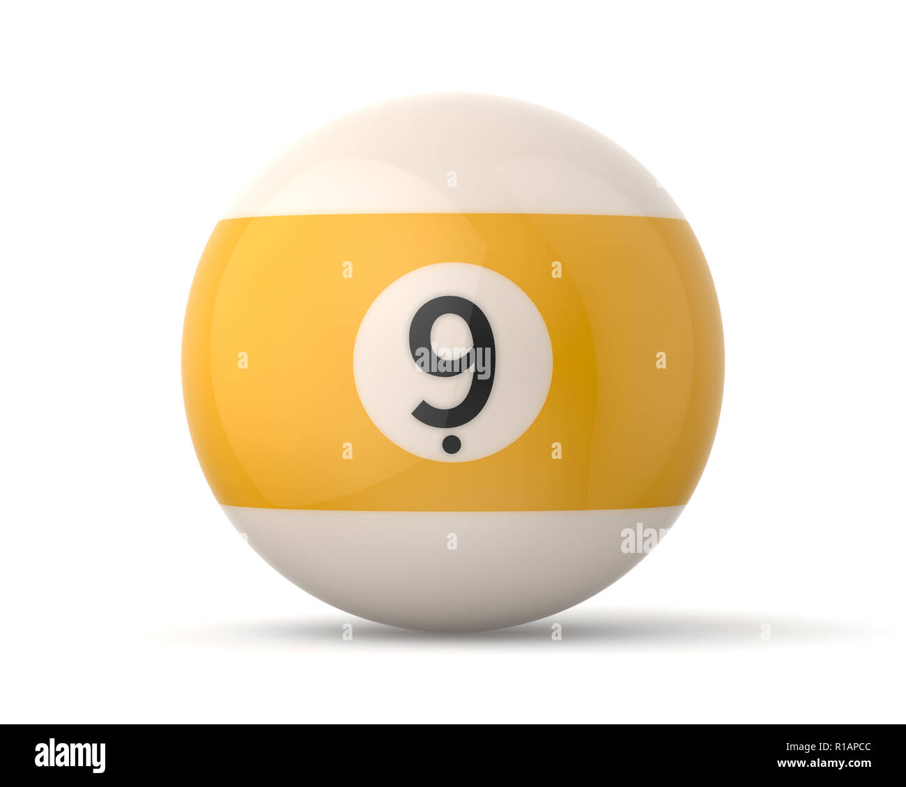 3d rendered 9 ball on a white background Stock Photo - Alamy