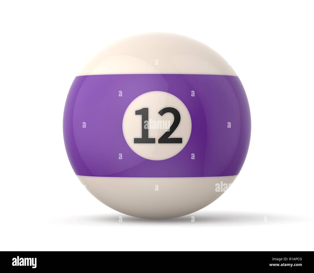 3d rendered 12 ball on a white background Stock Photo - Alamy