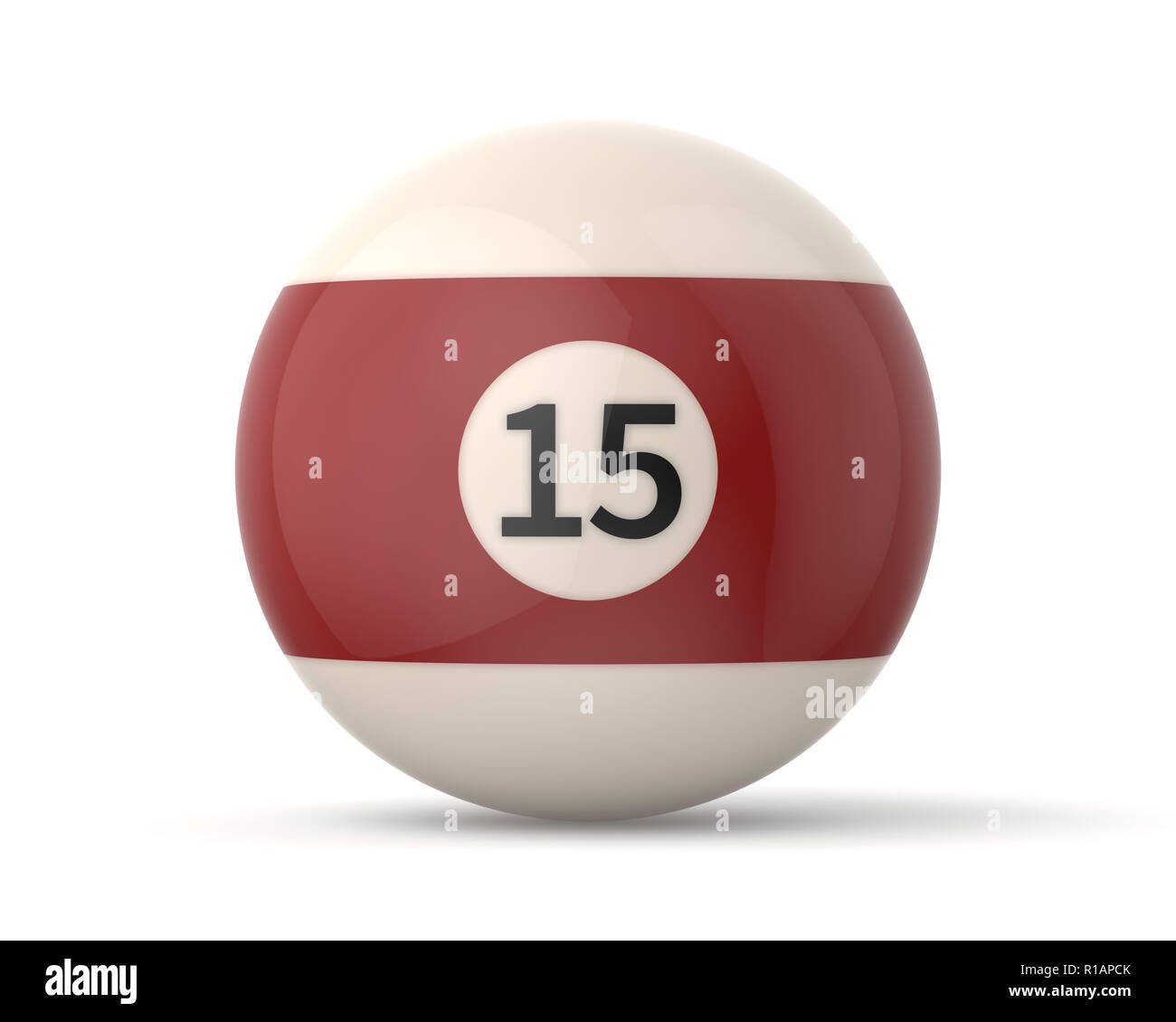 3d rendered 15 ball on a white background Stock Photo - Alamy