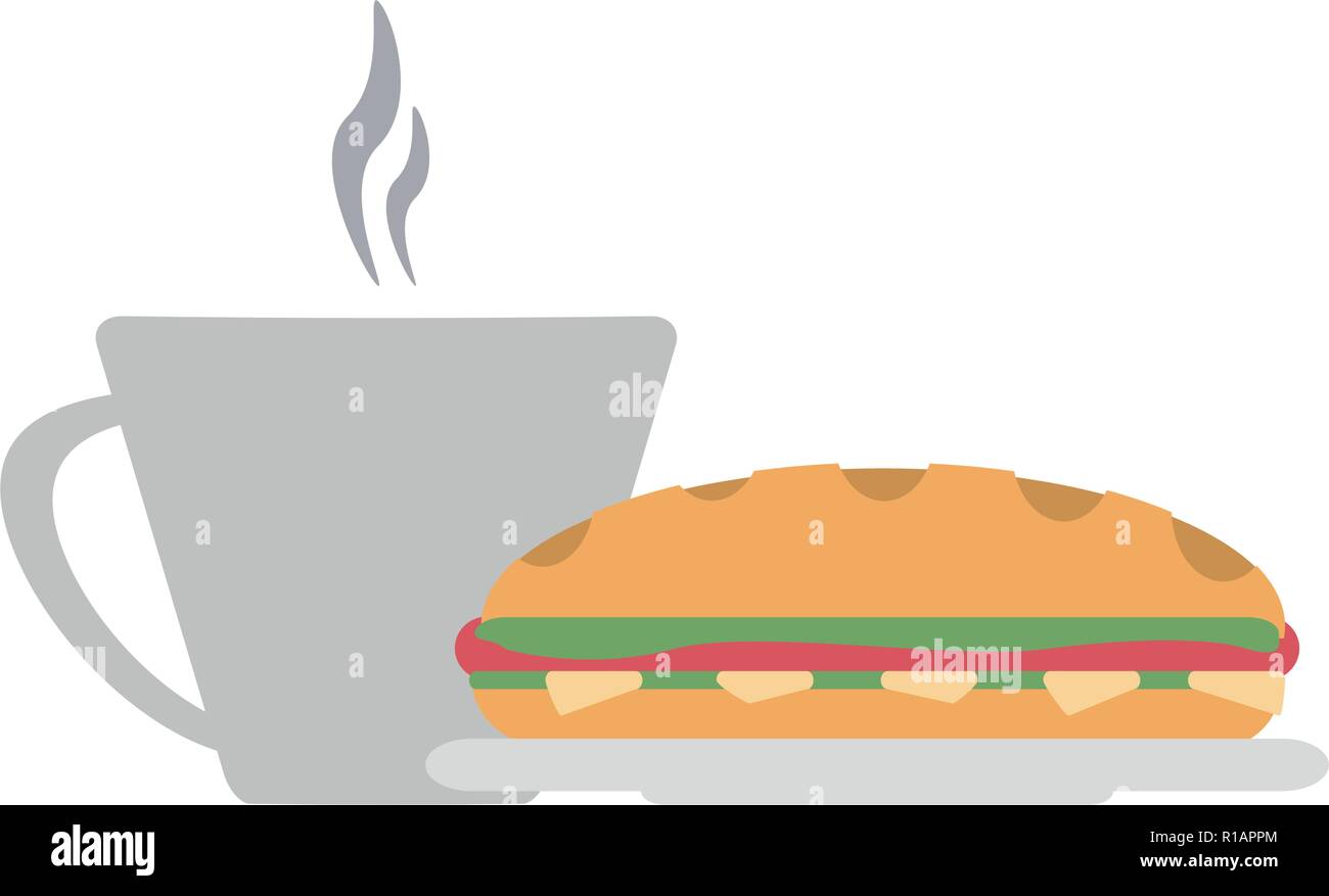 Sandwich and coffee cup vector illustration graphic design Stock Vector ...