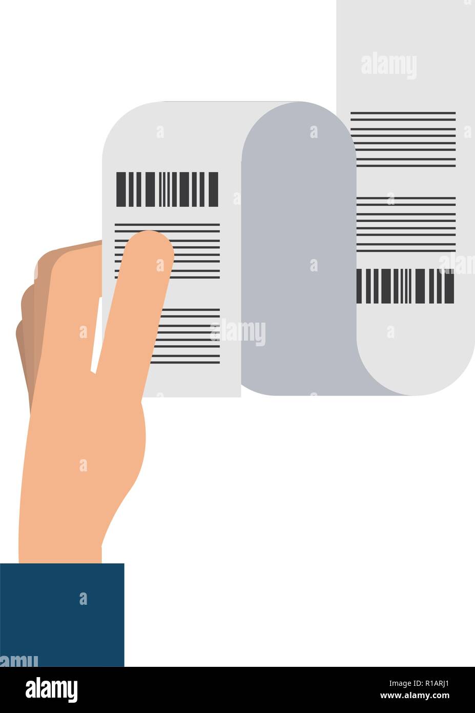 Hand with check bill isolated vector illustration graphic design Stock ...