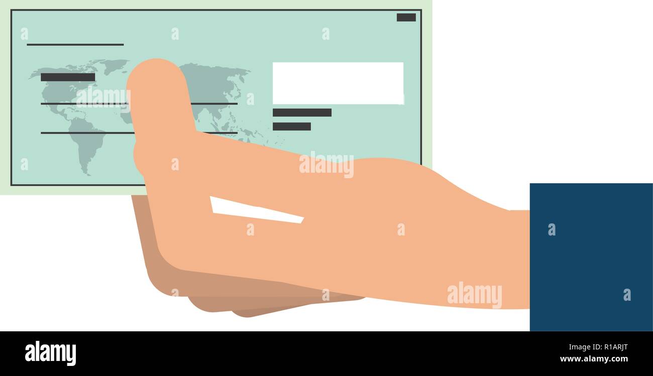 hand with bank check symbol vector illustration graphic design Stock ...