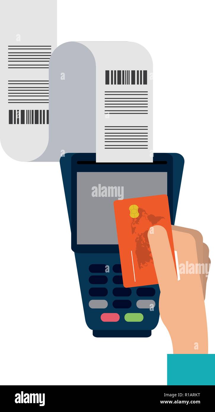 Using credit card reader Stock Vector Images - Alamy