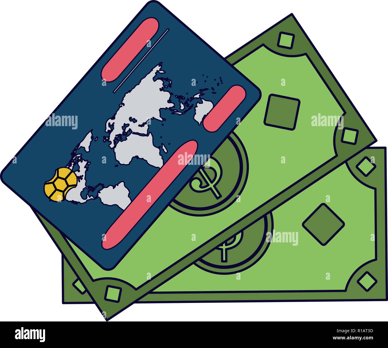 Credit card and cash money and payments vector illustration graphic ...