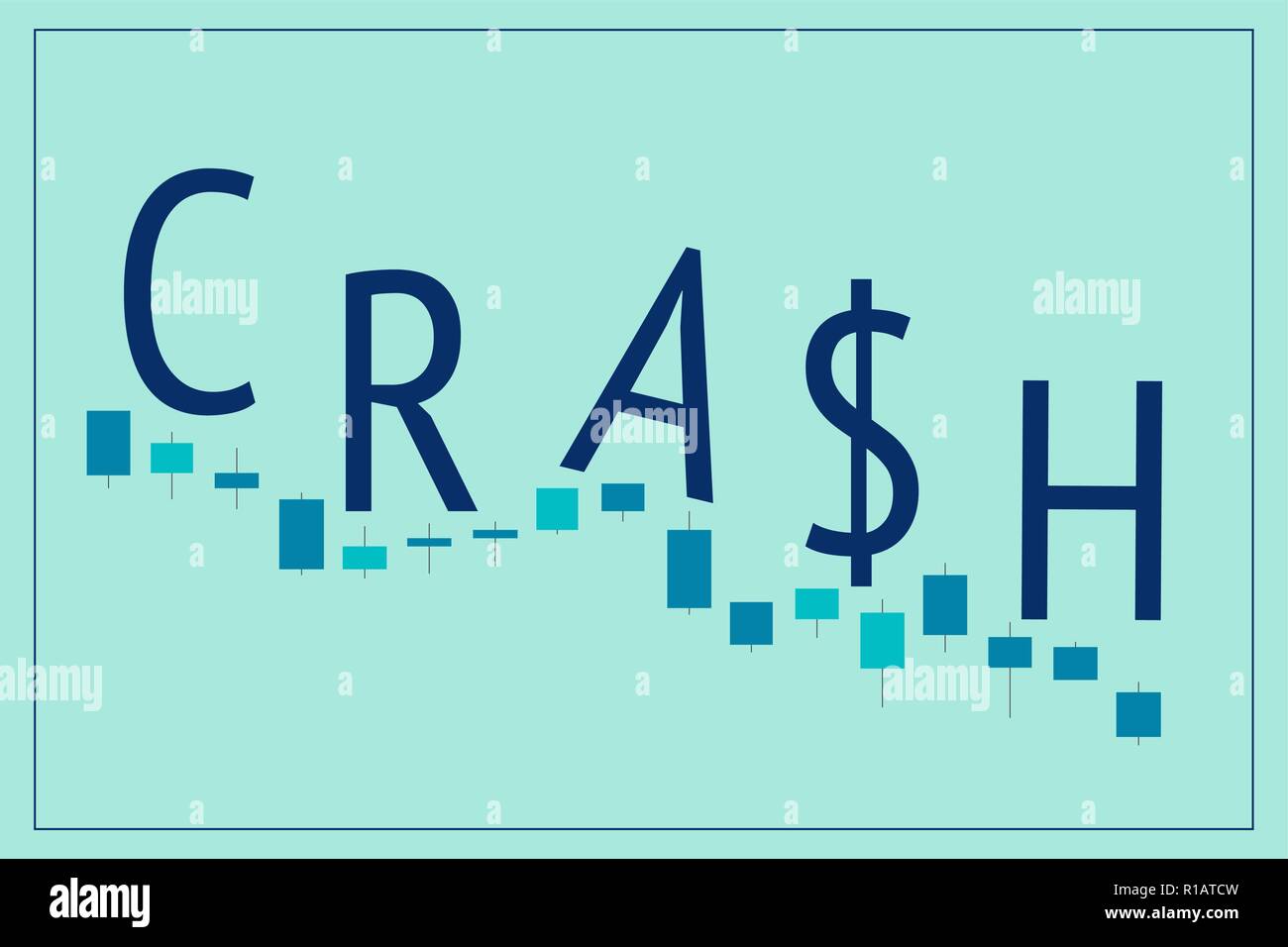 Financial Crash Concept. Candlestick Vector Illustration Stock Vector ...