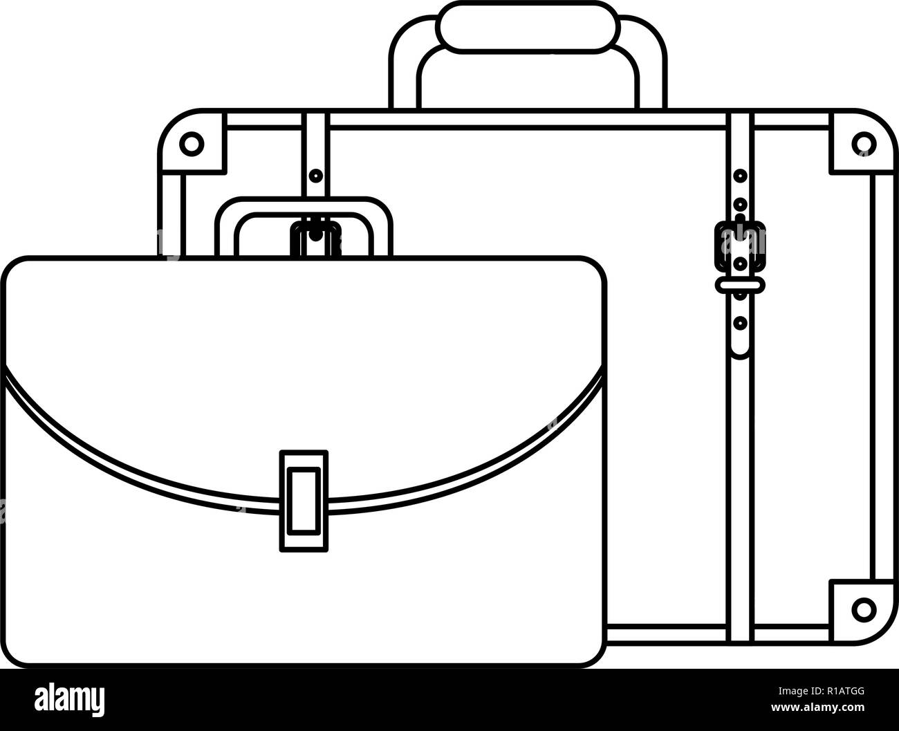 Suitcase and business briefcase vector illustration graphic design ...