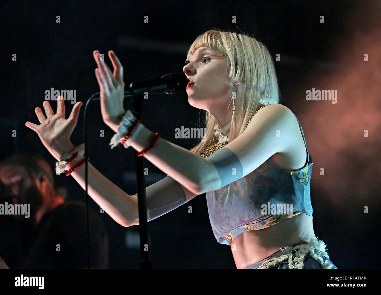 Aurora performing live in concert at Manchester Academy Featuring ...