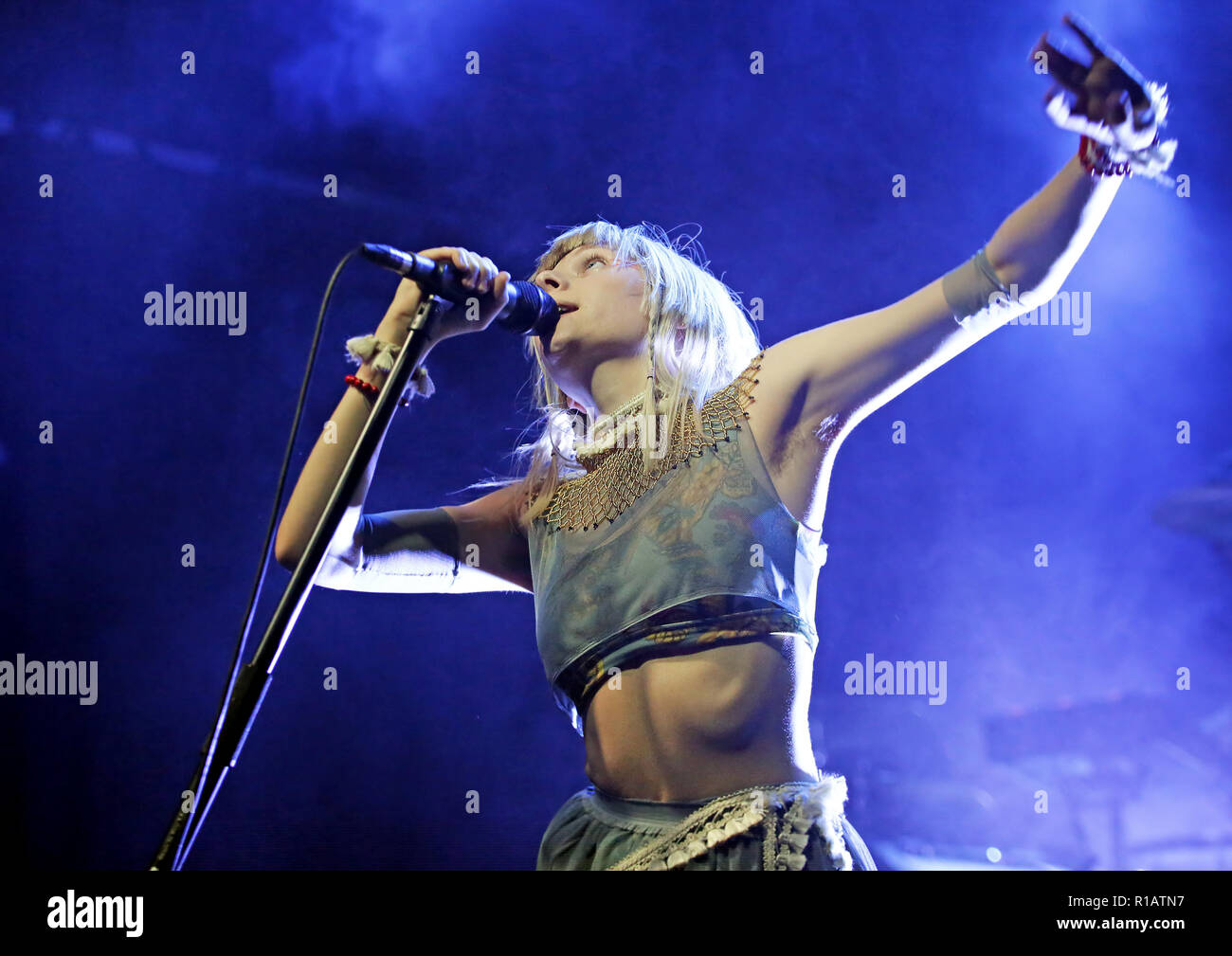 Aurora performing live in concert at Manchester Academy Featuring ...