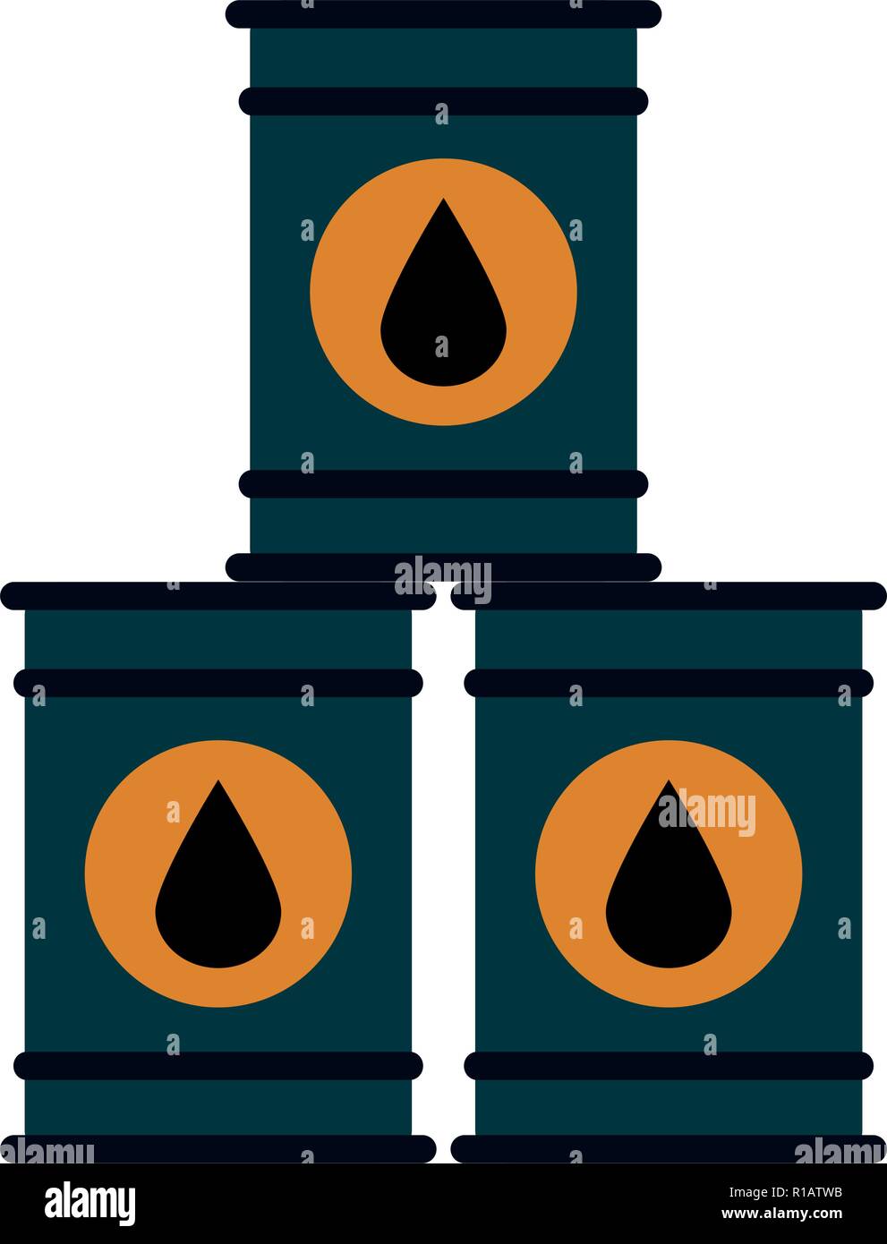 Oil barrels stacked isolated vector illustration graphic design Stock ...