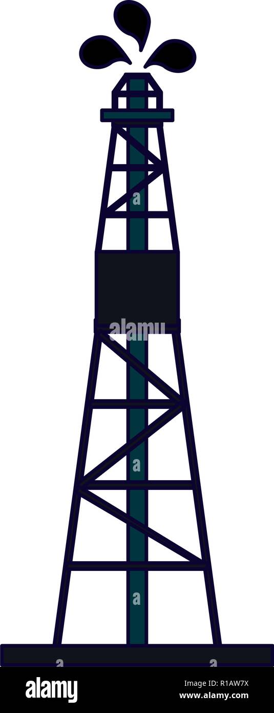 Oil extraction plataform machinery icon vector illustration graphic ...