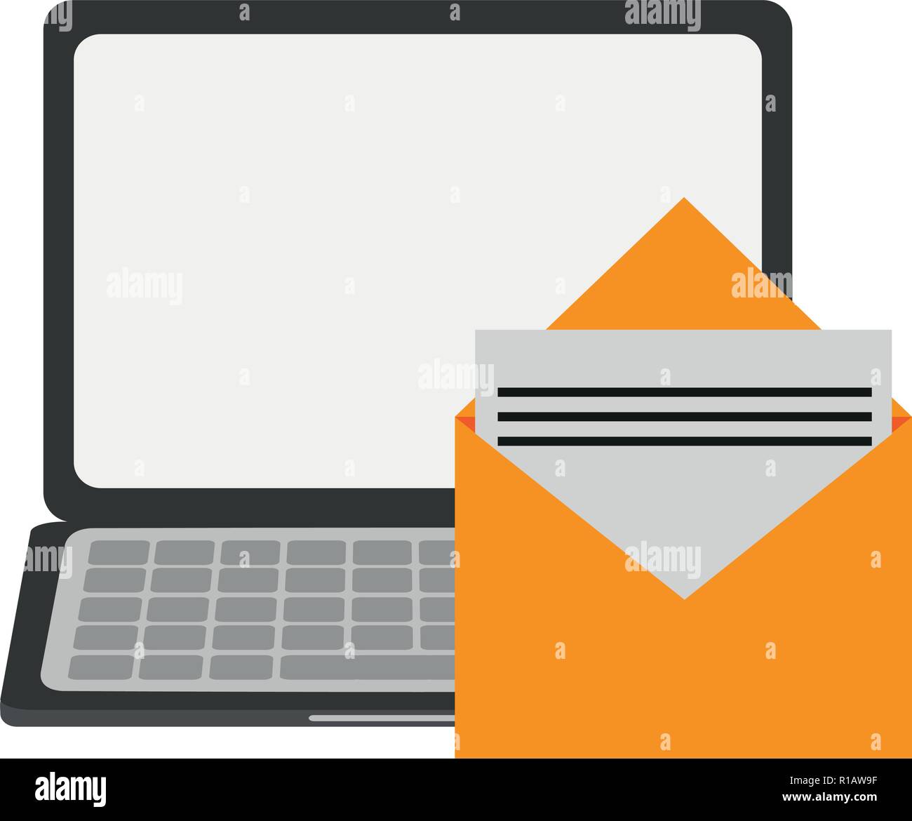 Laptop and email symbols vector illustration graphic design Stock ...