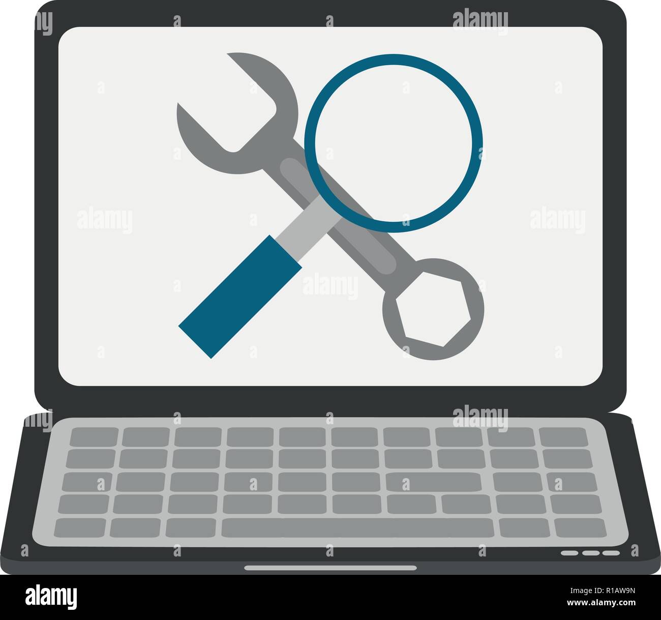 Laptop technical support symbol vector illustration graphic design ...