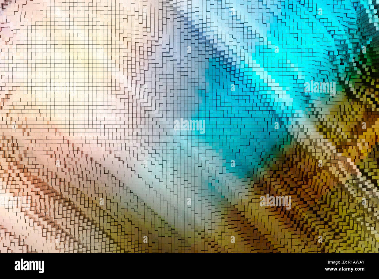 Colorful 3d Rendering Abstract Blocks Geometric Structure Shape Composition For Web Page