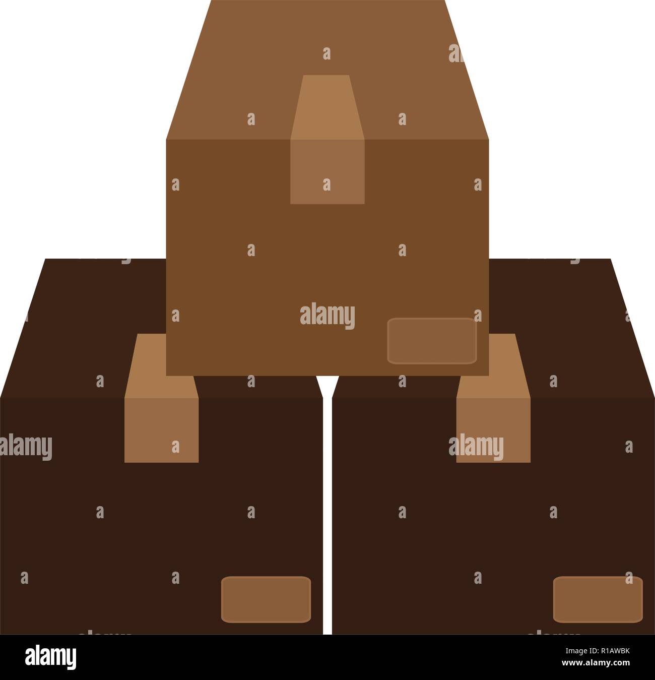 Cardboard boxes stacked isolated vector illustration graphic design ...