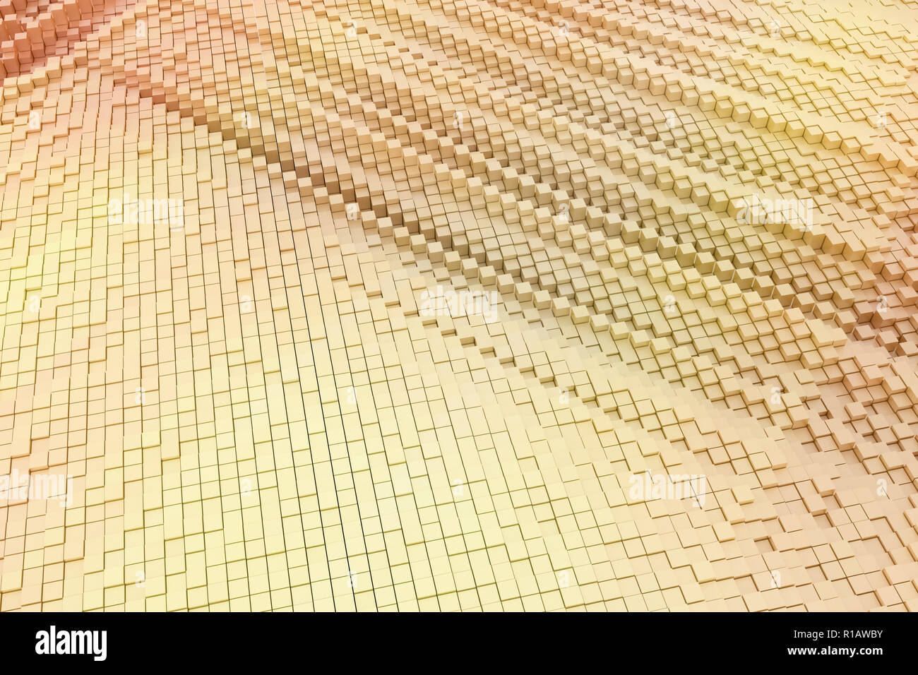 Colorful 3D rendering. Geometric structure blocks, illustrations of ...