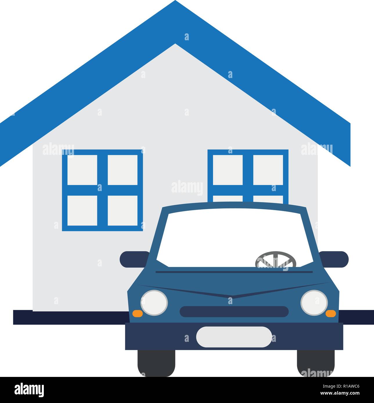 House with car symbol vector illustration graphic design Stock Vector ...