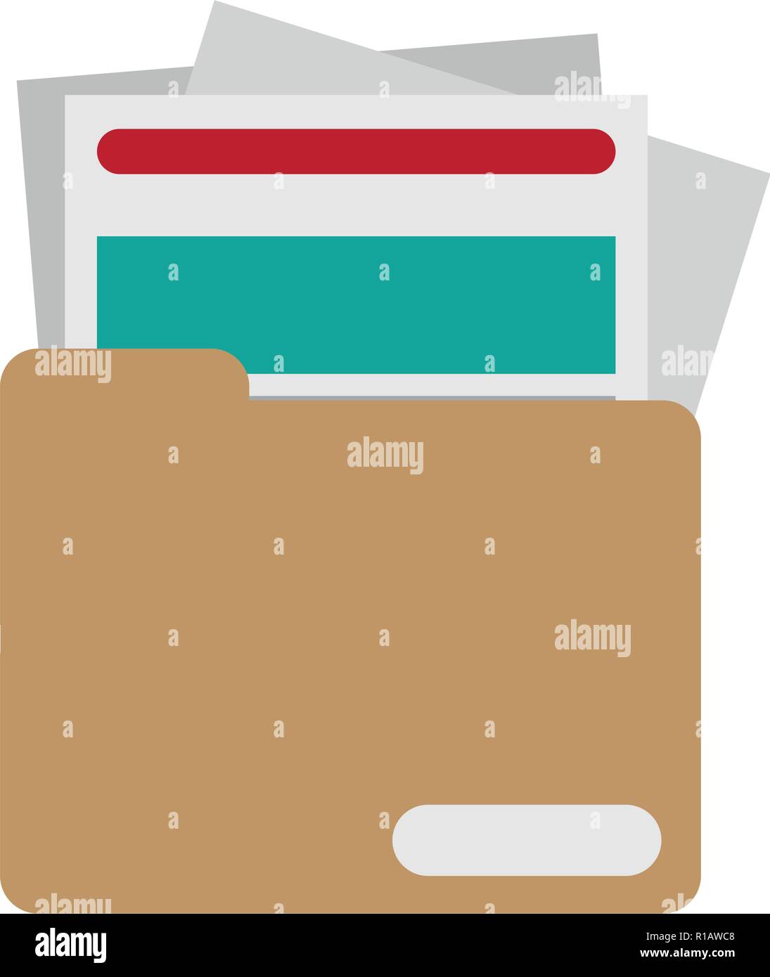 Folder with documents symbol vector illustration graphic design Stock ...