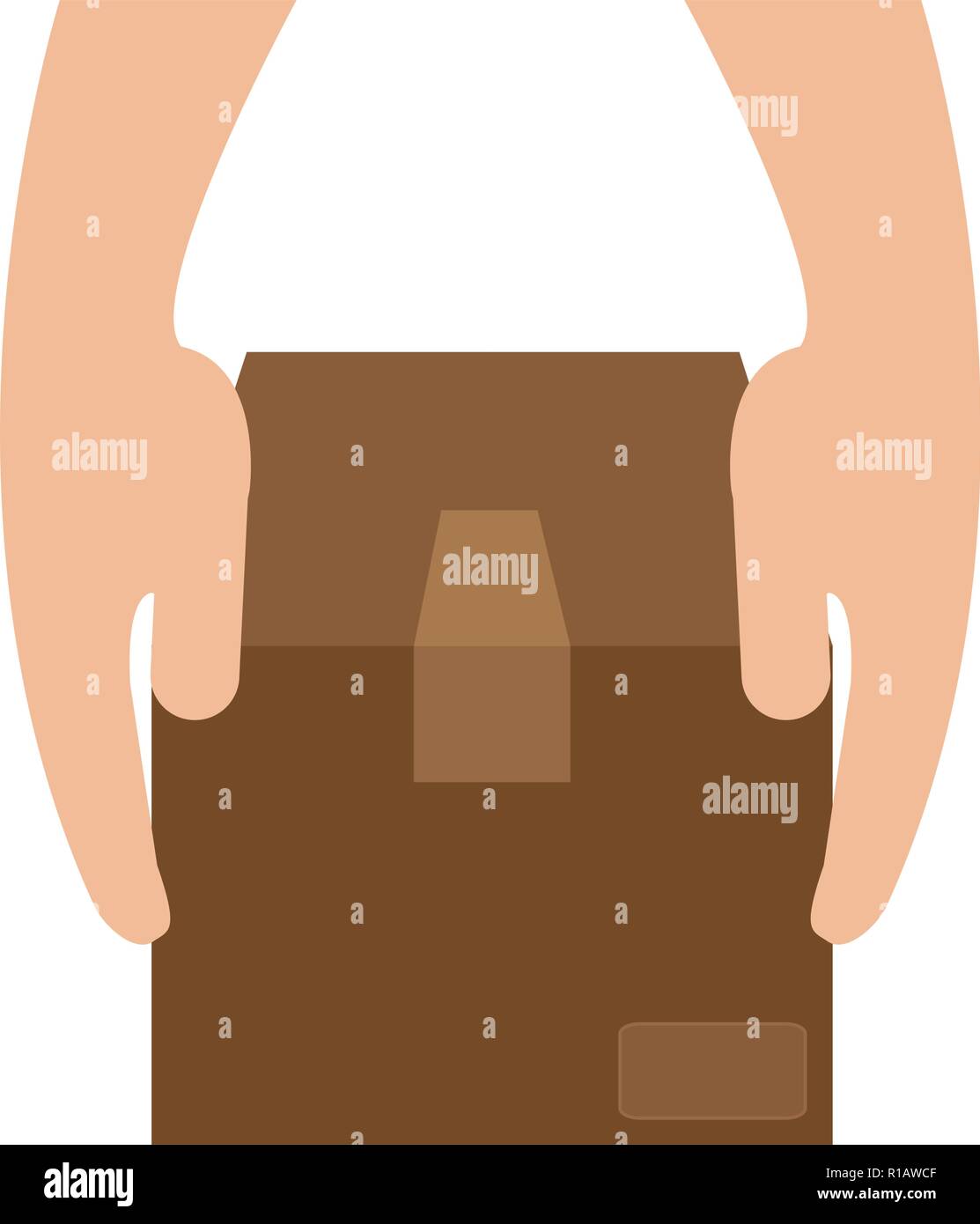 Hand with cardboard box vector illustration graphic design Stock Vector ...