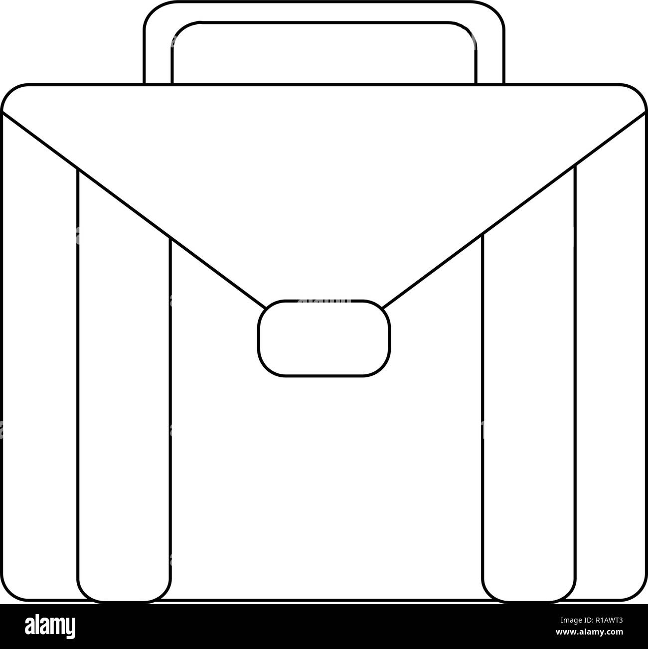 Business briefcase symbol isolated in black and white vector ...