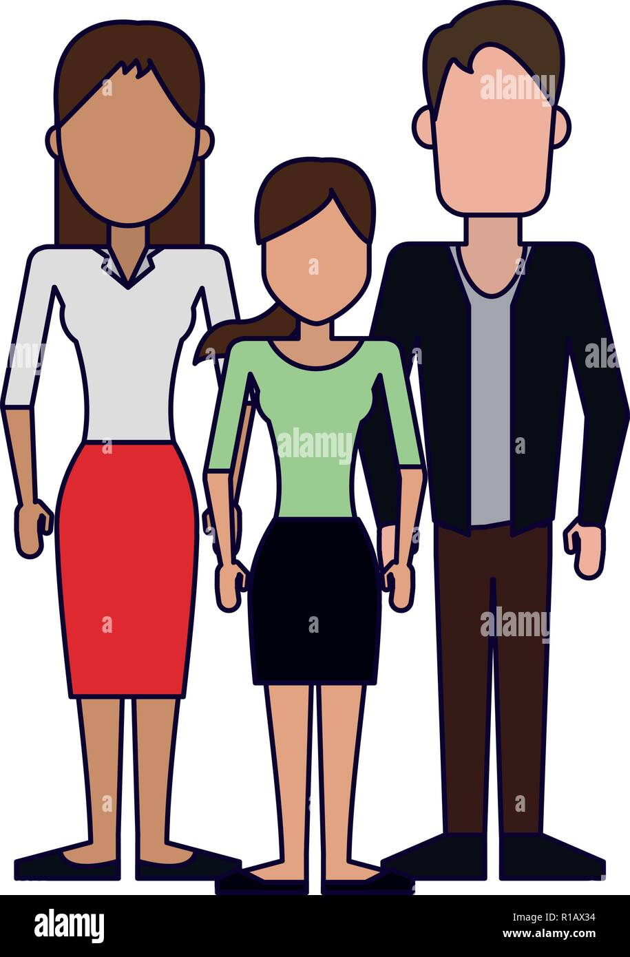 Parents with daughter avatar vector illustration graphic design Stock ...