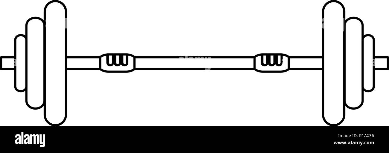 Gym dumbbell iron weights in black and white vector illustration ...