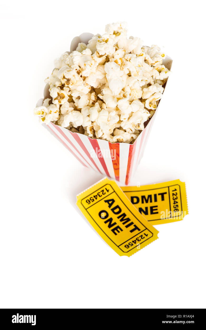 Box of Popcorn Isolated Stock Photo - Alamy