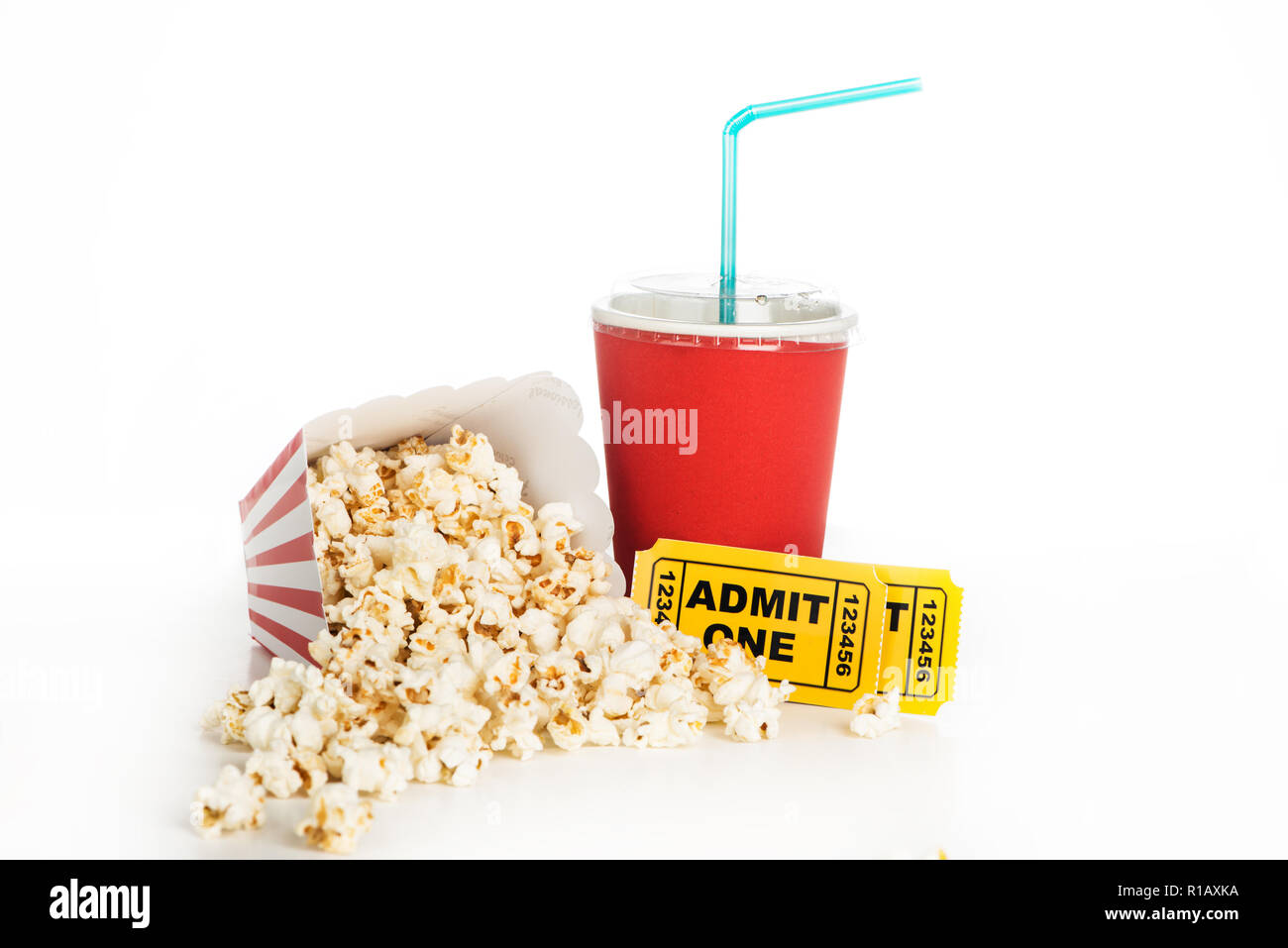 Box of Popcorn Isolated Stock Photo - Alamy