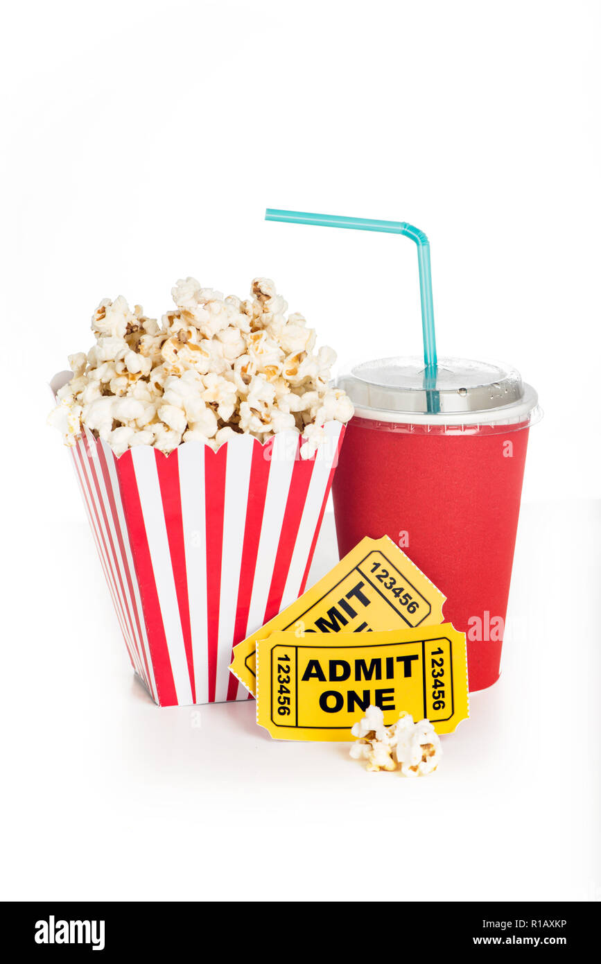 Box of Popcorn Isolated Stock Photo - Alamy