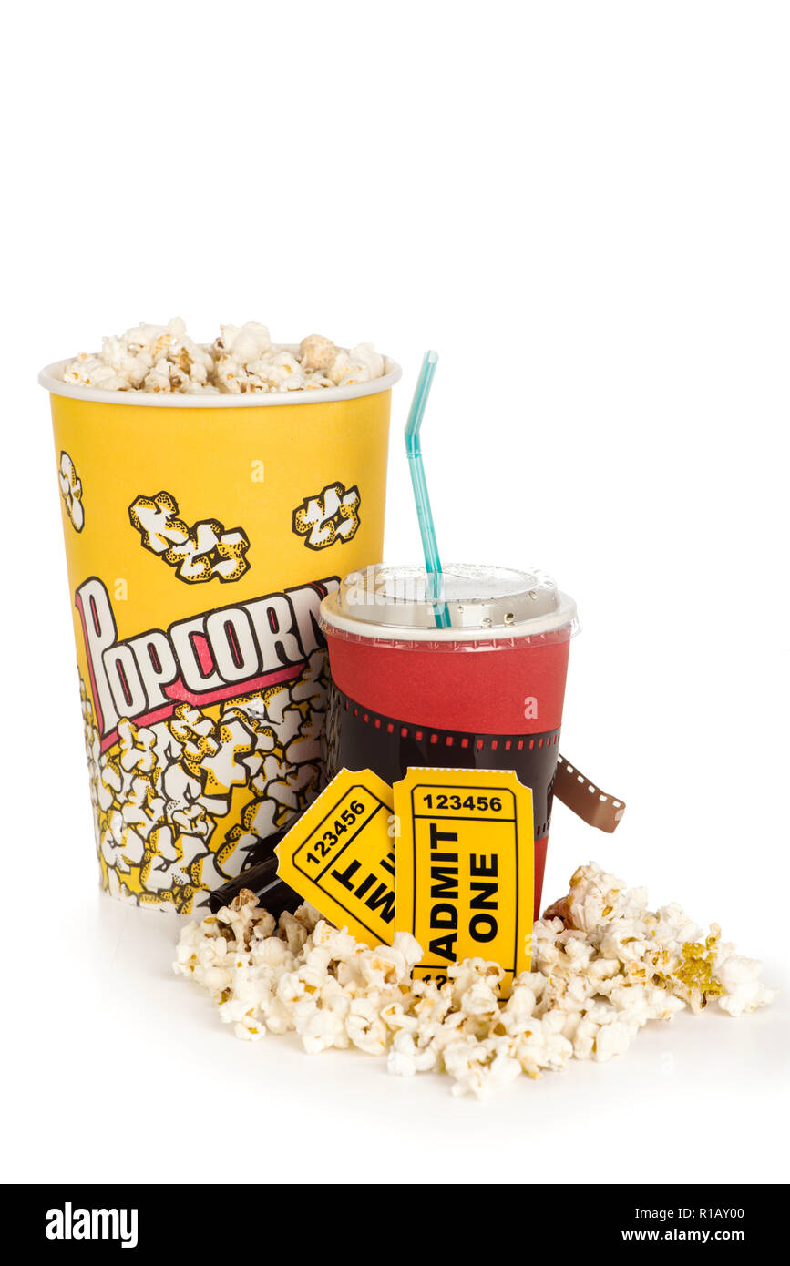 Cinema popcorn soda drink Cut Out Stock Images & Pictures - Alamy