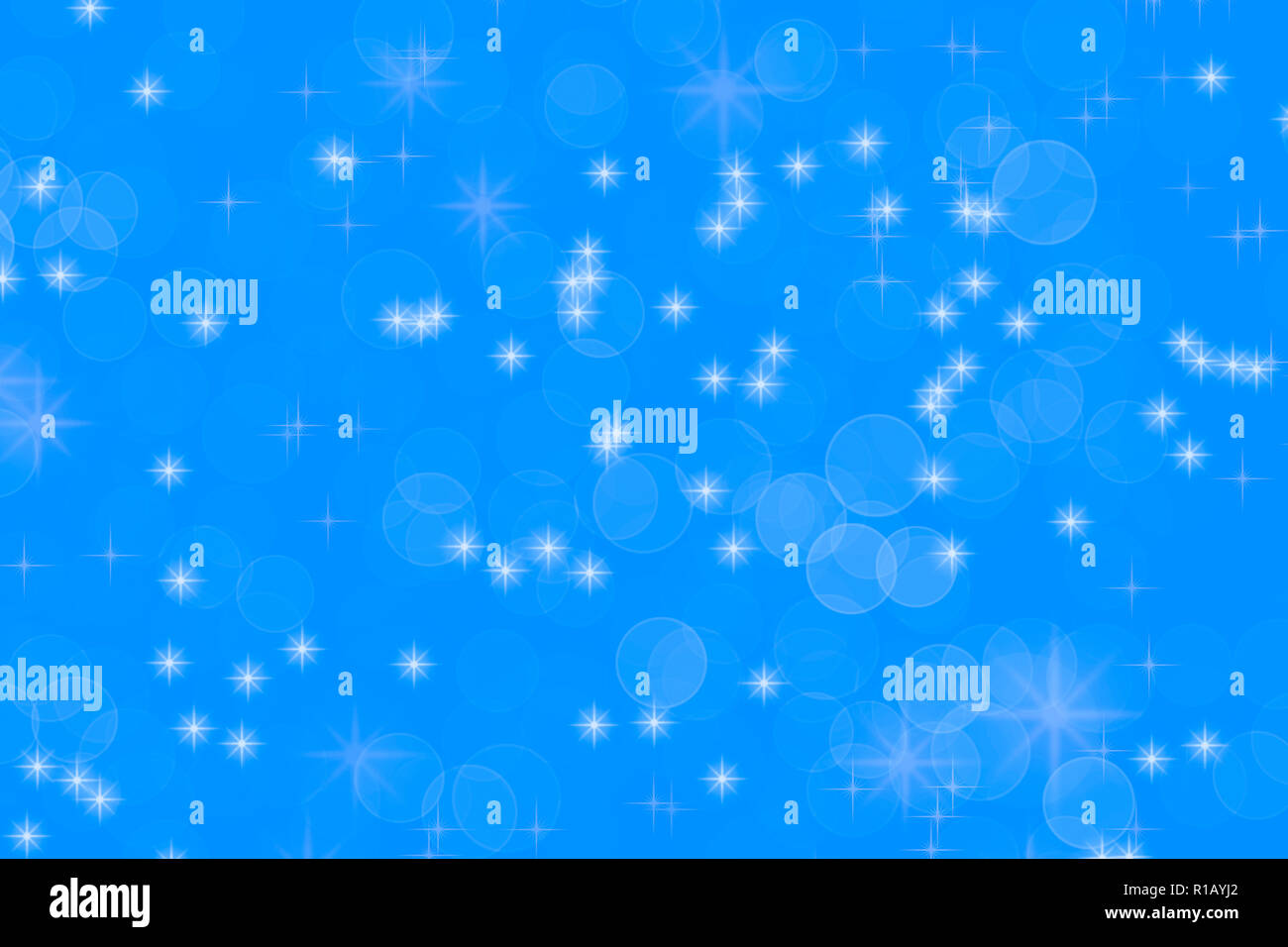 Blue christmas background with stars and snow Stock Photo - Alamy