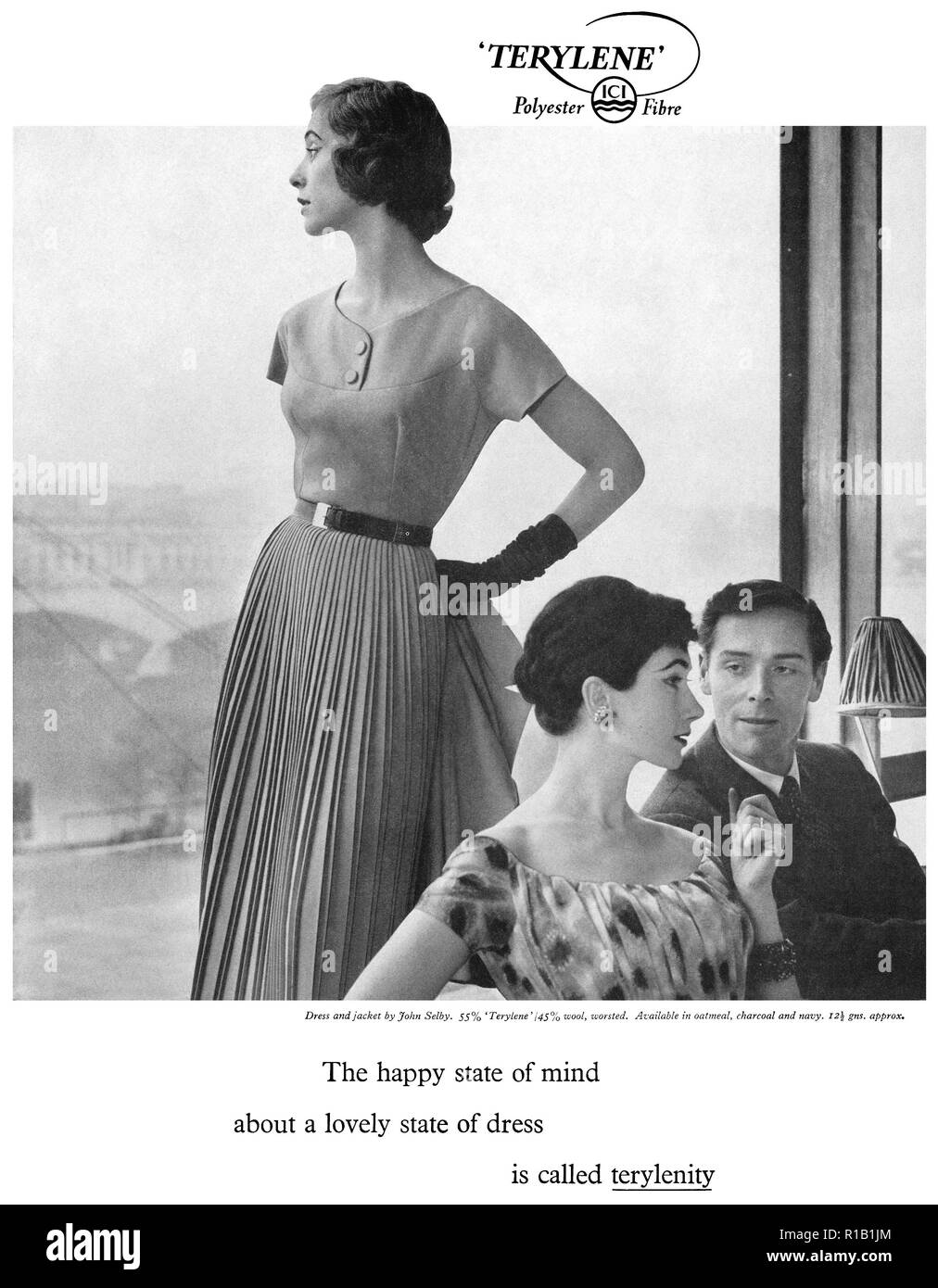 1957 British advertisement for Terylene polyester fibre by I.C.I Stock ...