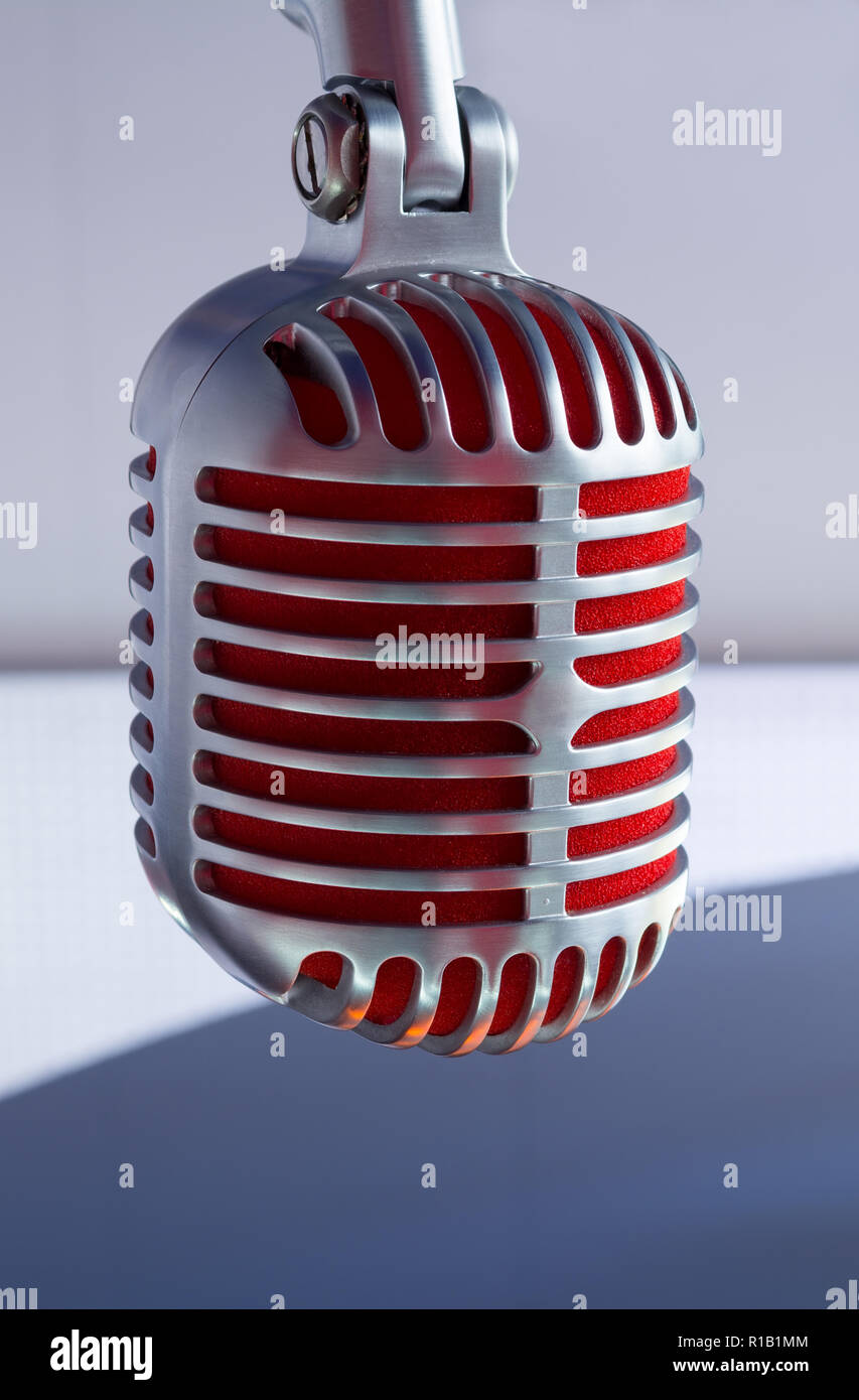 Old fashioned radio studio microphone hi-res stock photography and ...
