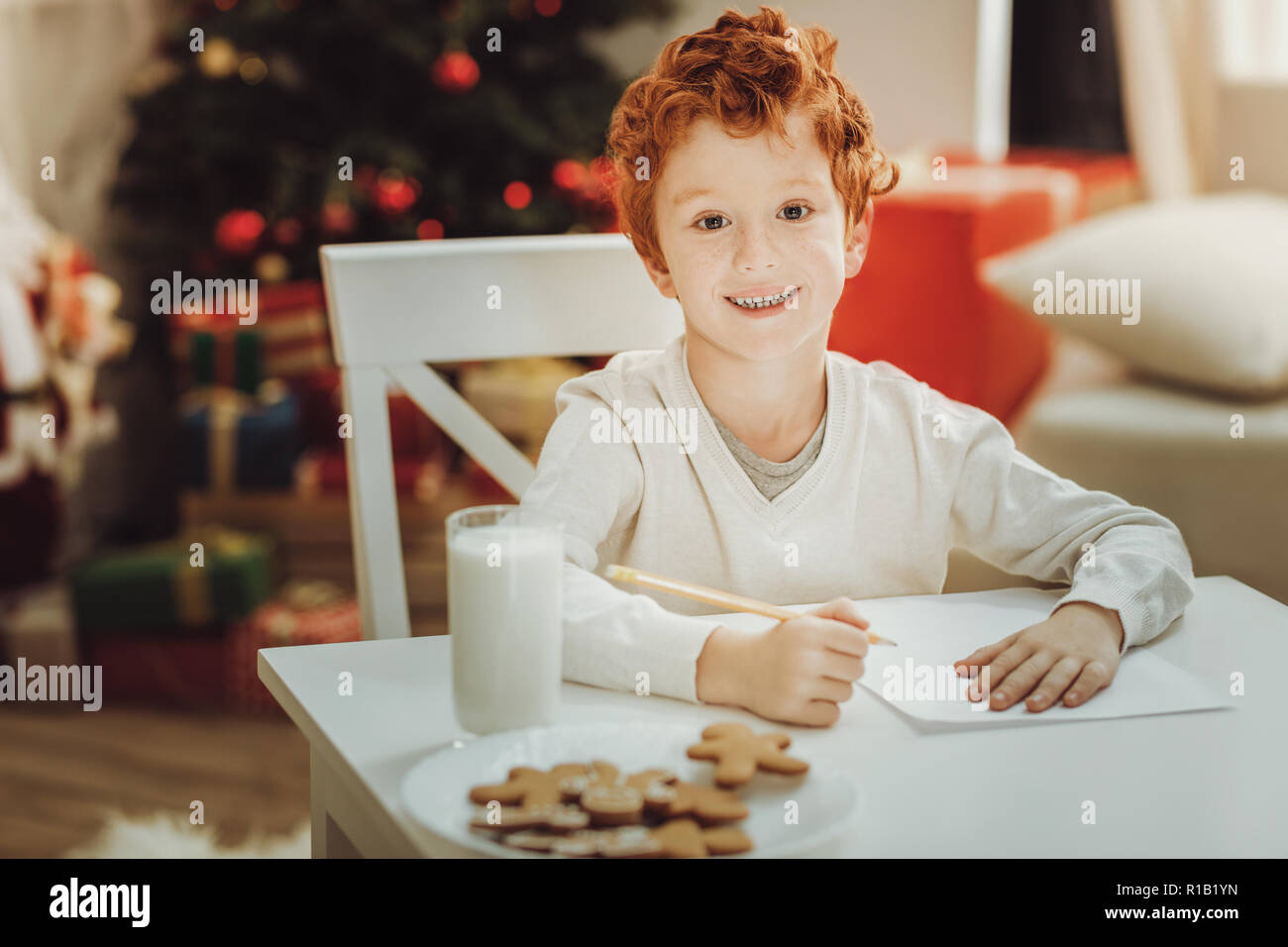 Boy writing letter hi-res stock photography and images - Alamy
