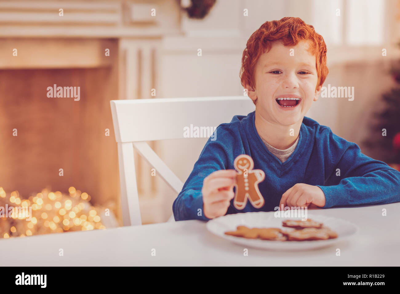 Gingerbread man cookie milk hi-res stock photography and images - Alamy