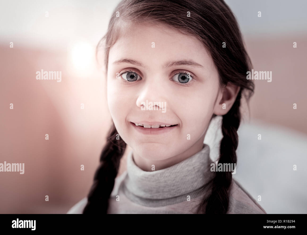Close up of positive little girl Stock Photo - Alamy
