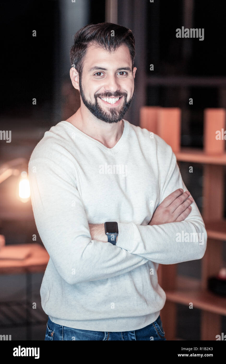 Handsome brunette office worker hi-res stock photography and images - Alamy