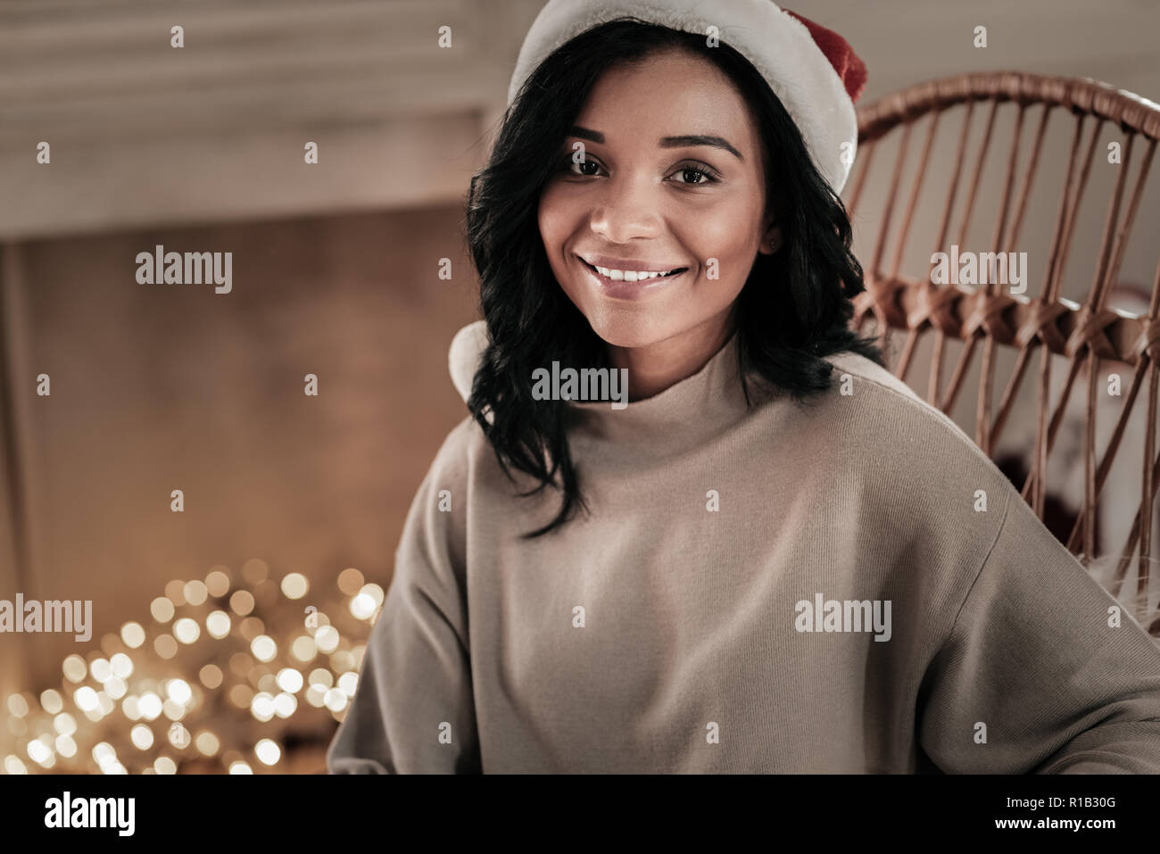 Beautiful female person posing on camera Stock Photo - Alamy