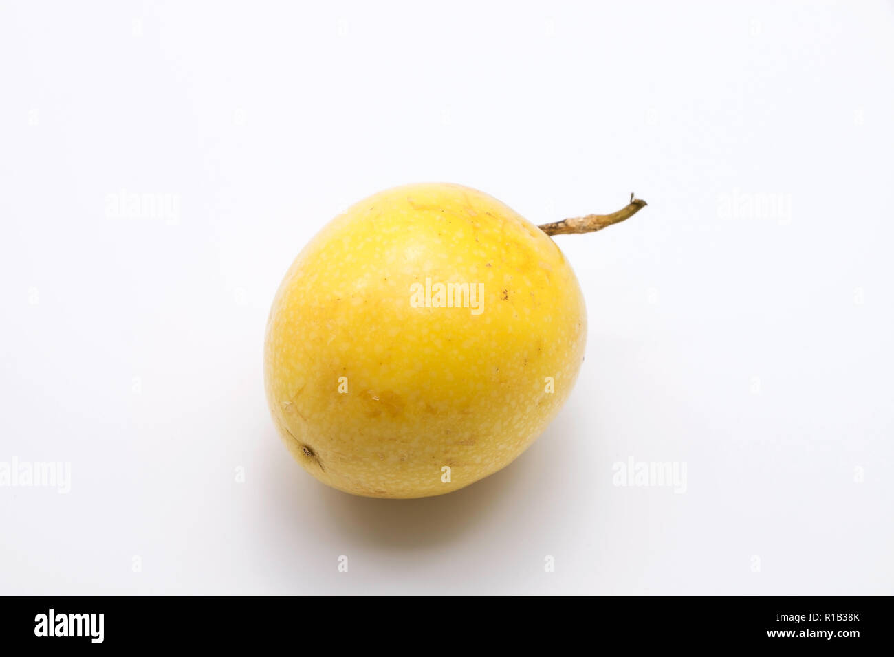 Closeup Yellow Passion fruit Isolated on white background Stock Photo ...