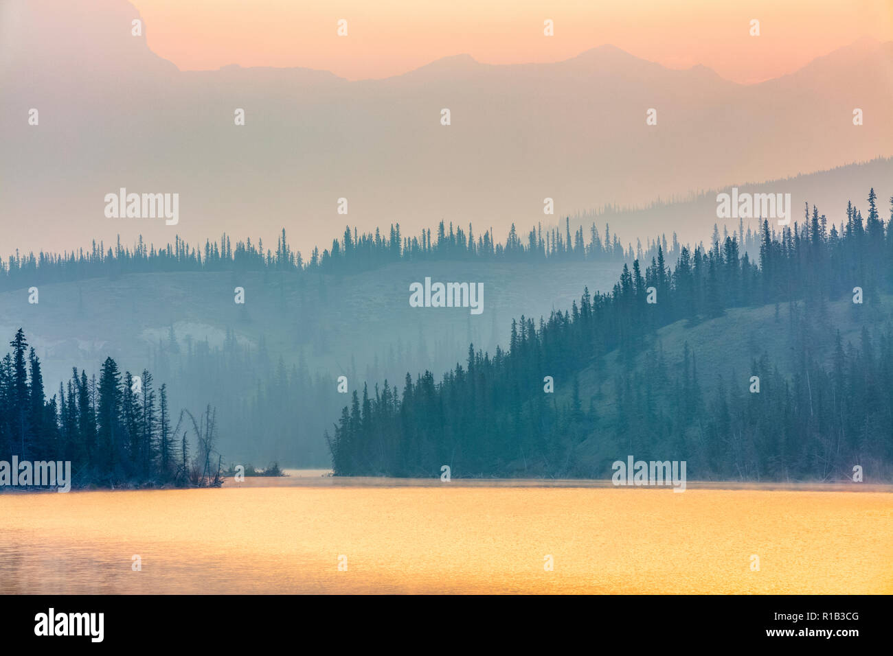 Edna Lake in Jasper National Park, Alberta Canada Stock Photo - Alamy