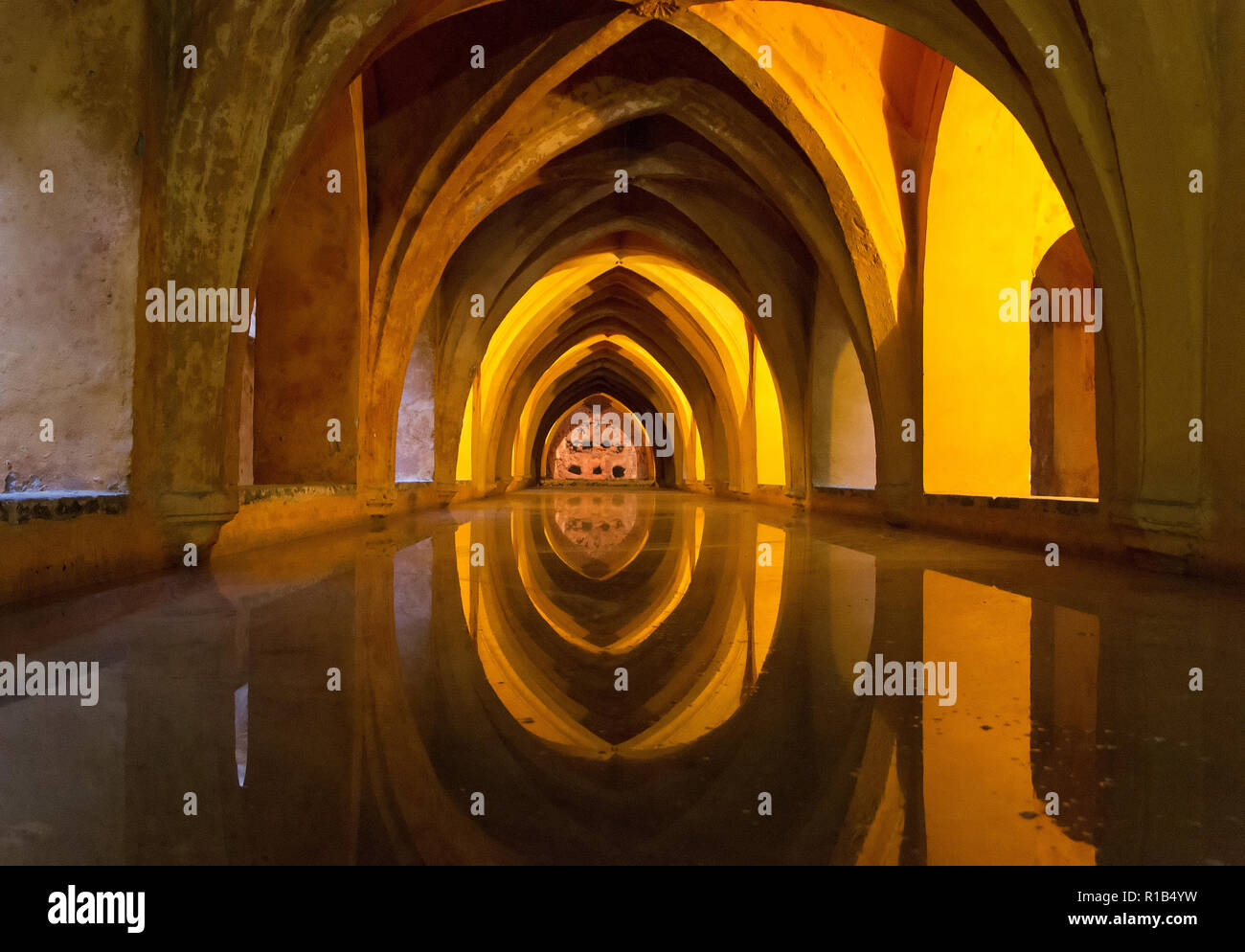 Baths of Dona Maria Padilla in one of the palaces of Alcazar complex ...