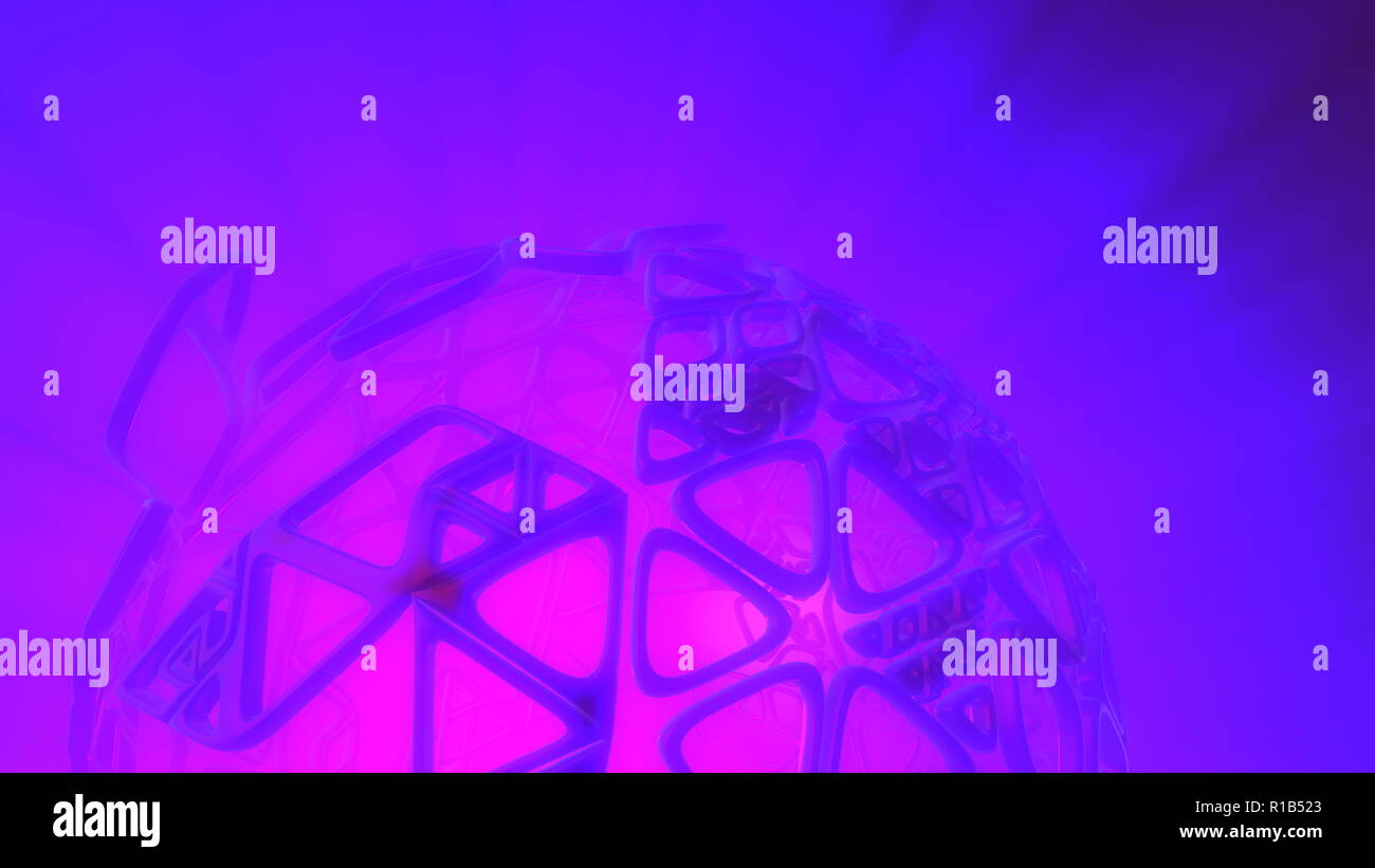 Abstract 3d rendering concept of high poly sphere with chaotic mesh ...