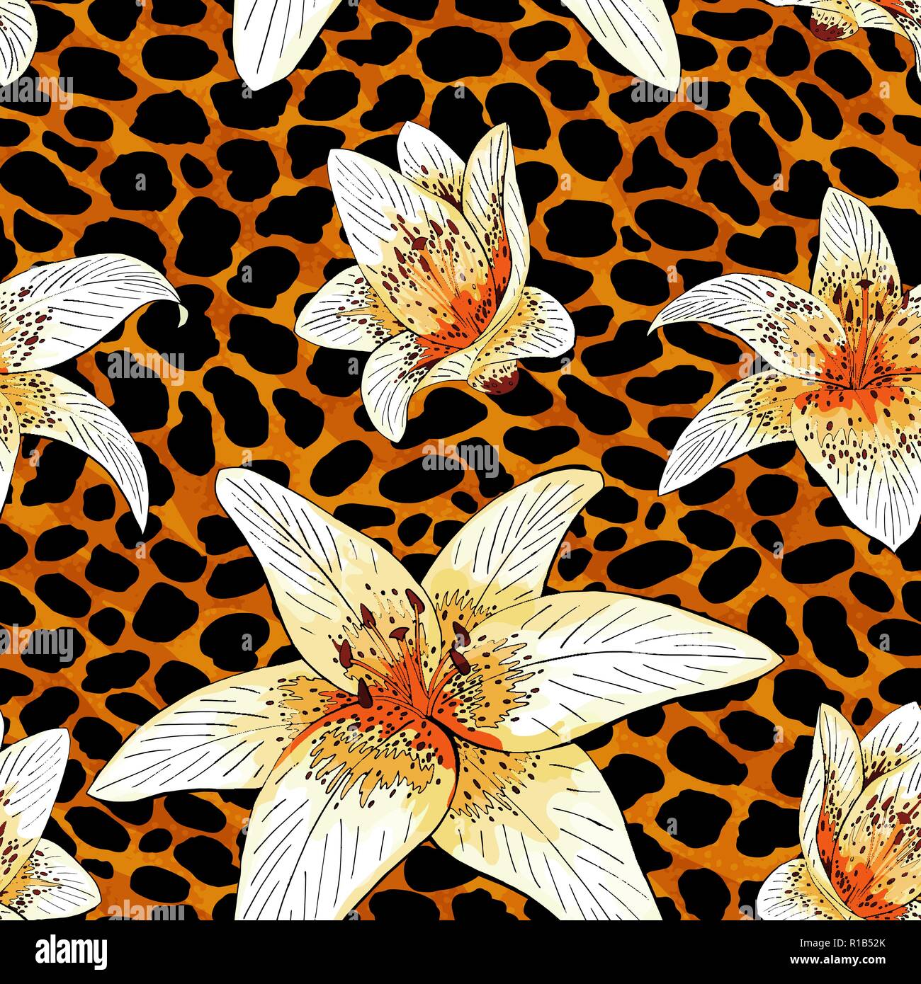 Tiger lily illustration Stock Vector Images - Alamy