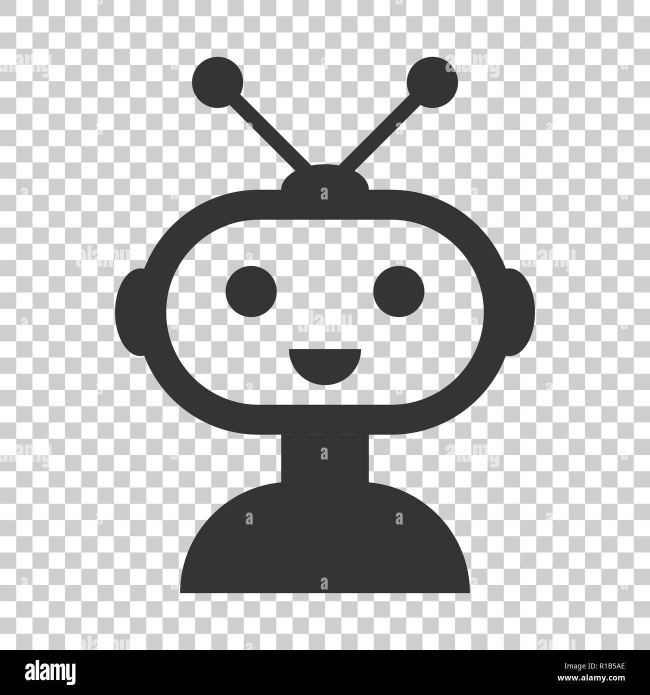 Cute robot chatbot icon in flat style. Bot operator vector illustration ...