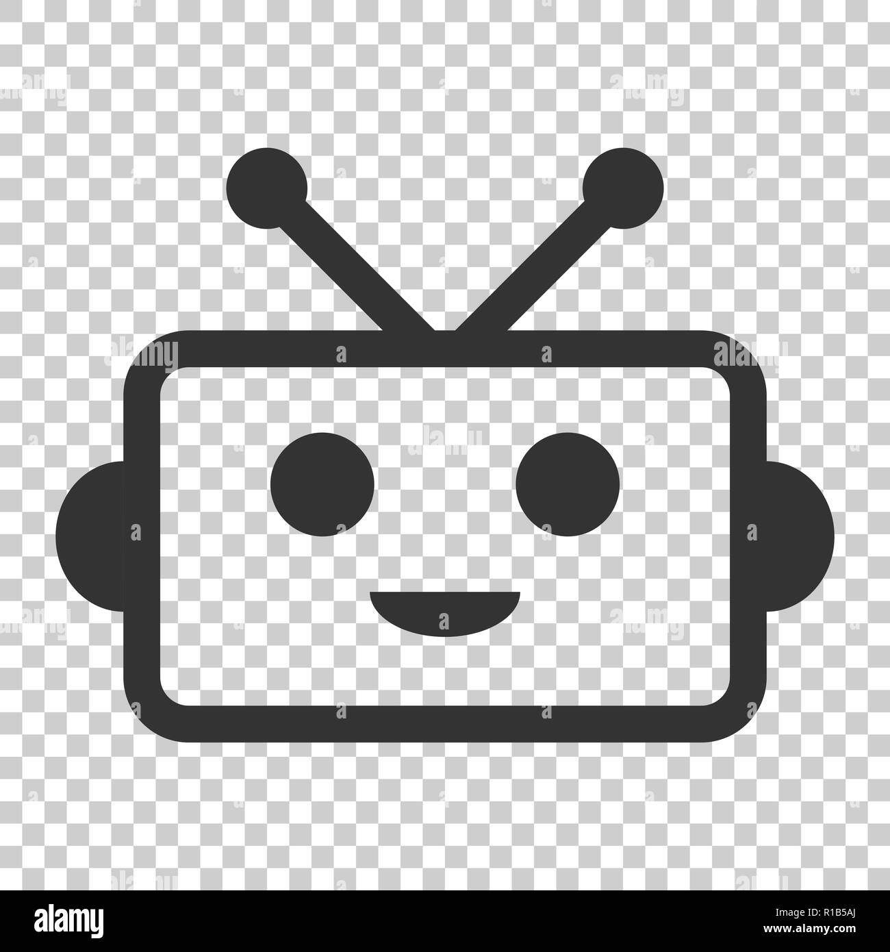 Cute robot chatbot icon in flat style. Bot operator vector illustration ...