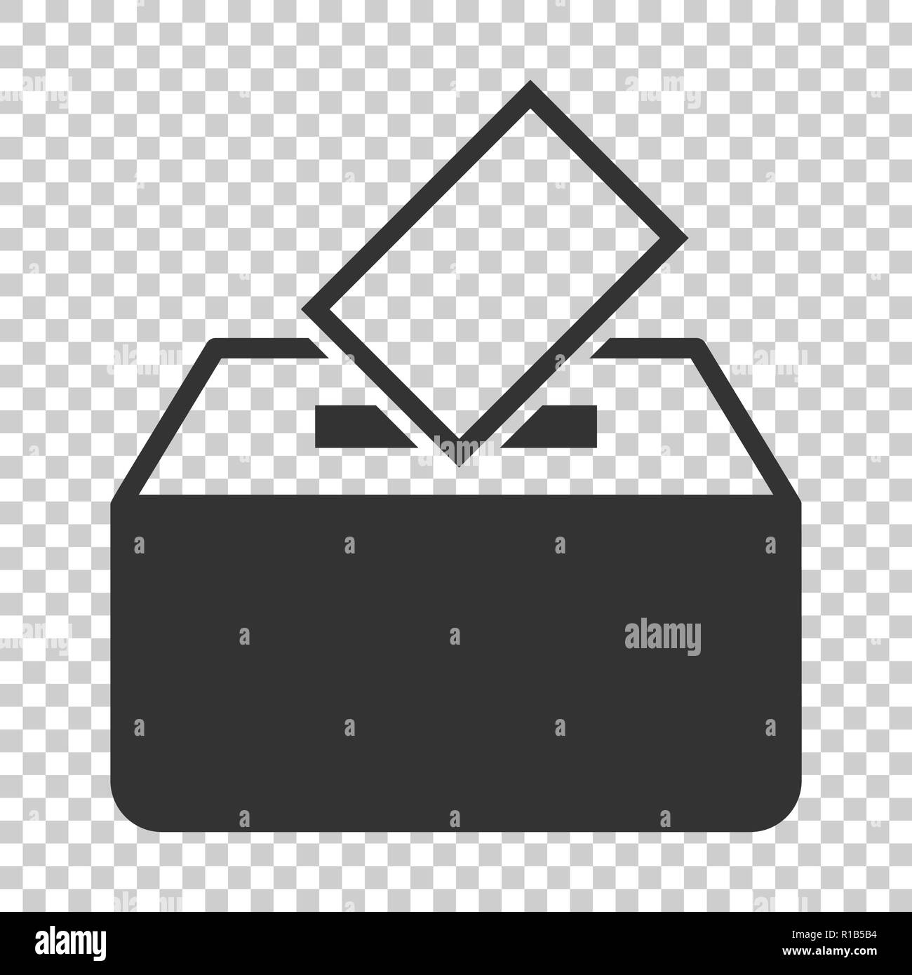 Election voter box icon in flat style. Ballot suggestion vector ...