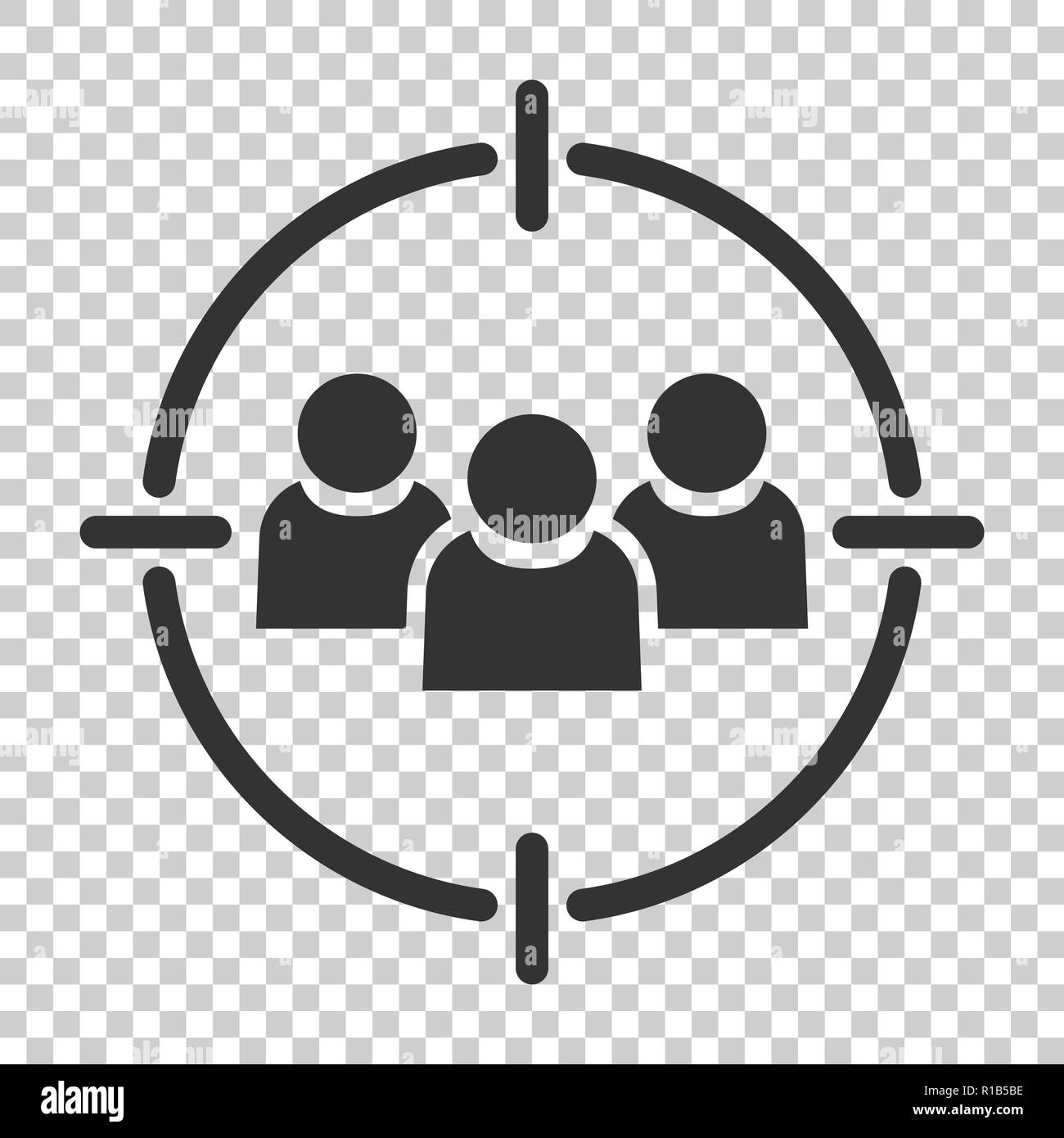 Target audience icon in flat style. Focus on people vector illustration ...