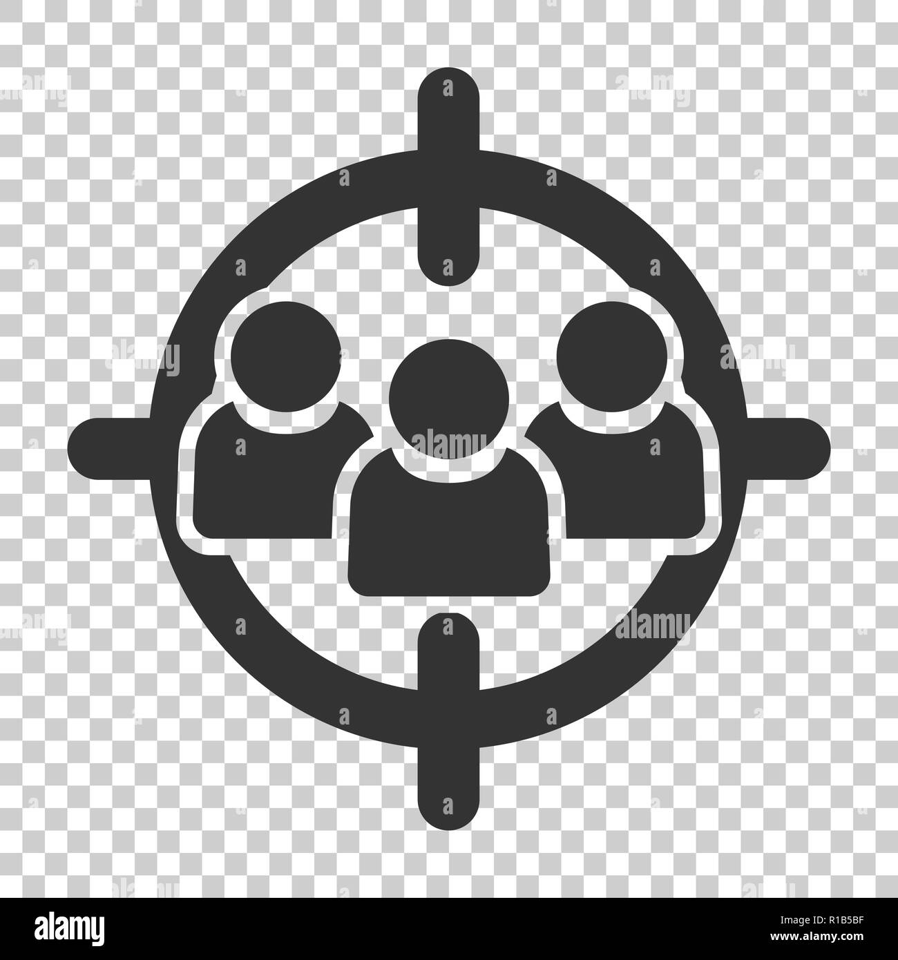 Target audience icon in flat style. Focus on people vector illustration on isolated background ...