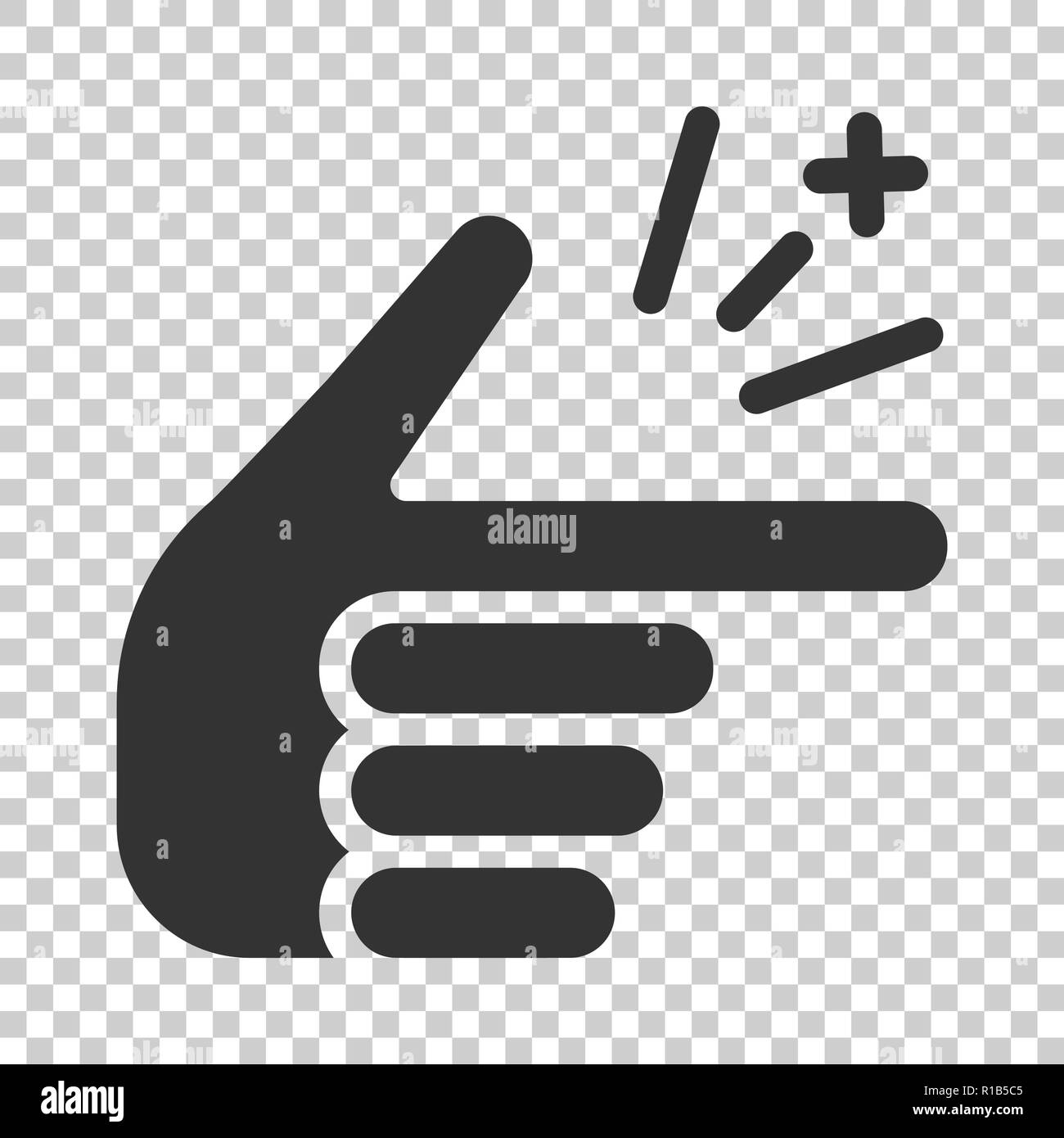 Finger snap icon in flat style. Fingers expression vector illustration ...